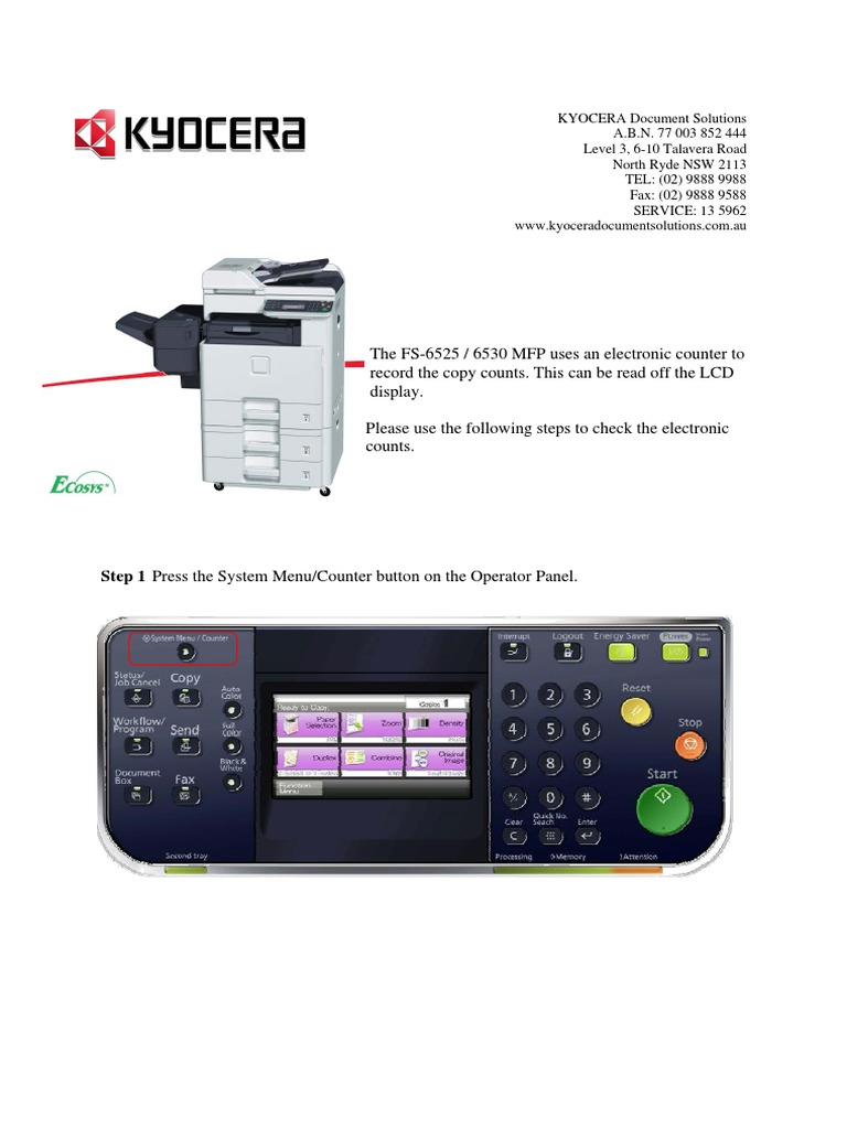 FS-6525 - 6530MFP Reading Copy Counters | PDF