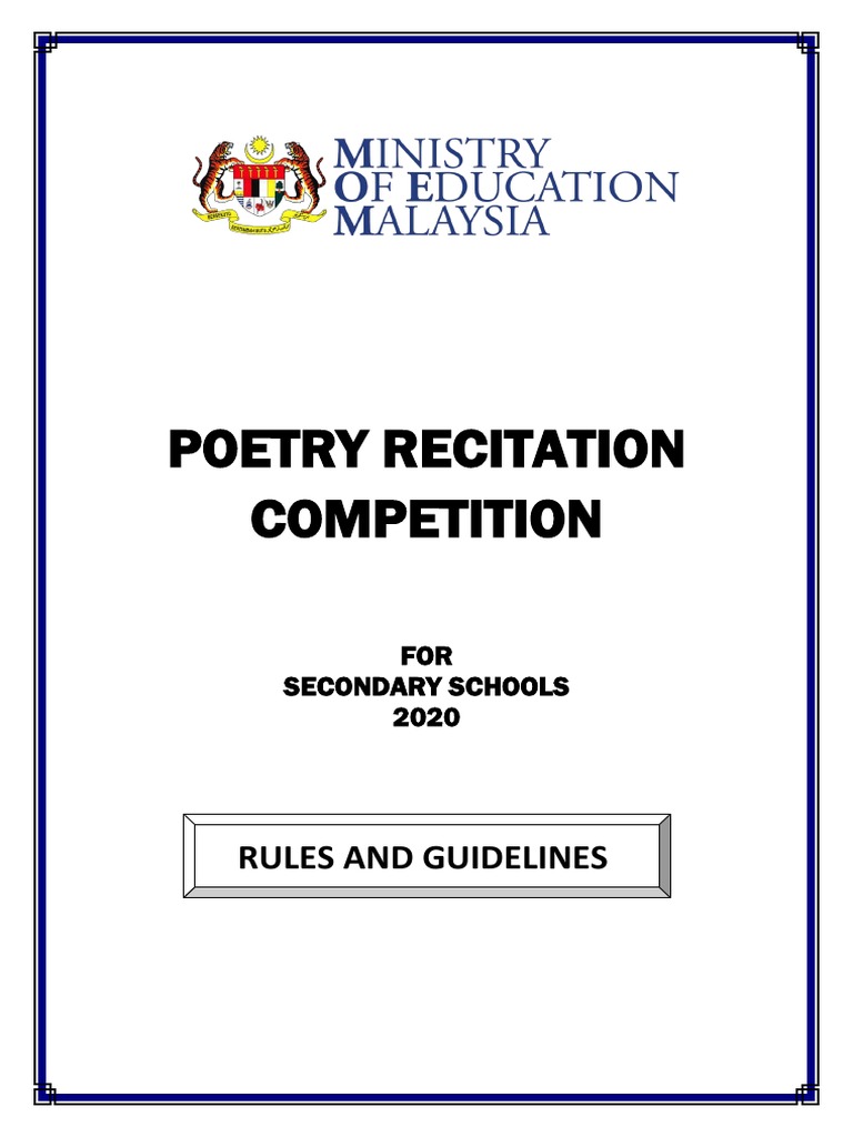 Poetry Recitation Competition: Rules and Guidelines | PDF | Poetry