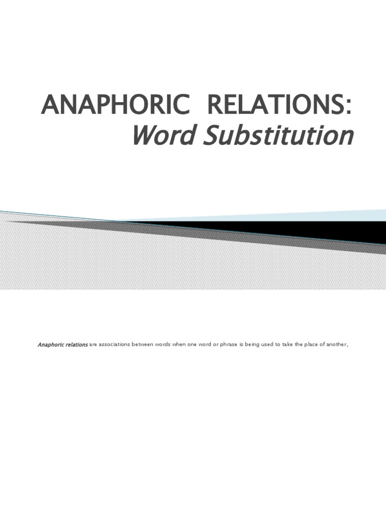 Anaphoric Relations | PDF | Pronoun | Human Communication