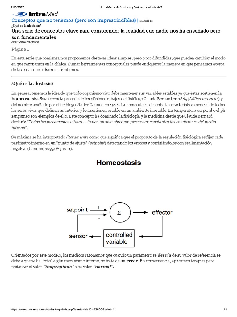 Qué Es La Alostasis | PDF | Homeostasis | Estrés (biología)