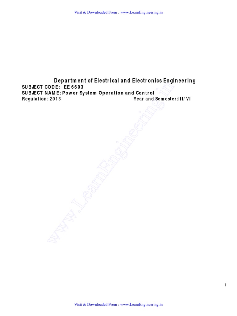 EE6603-SCAD-MSM - by WWW - LearnEngineering.in PDF | PDF | Electric Generator | Demand