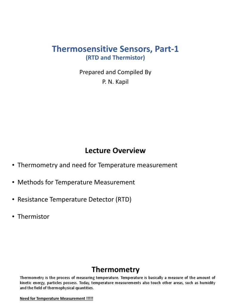Thermosensitive Sensors Part - 1 | PDF | Electrical Resistance And ...
