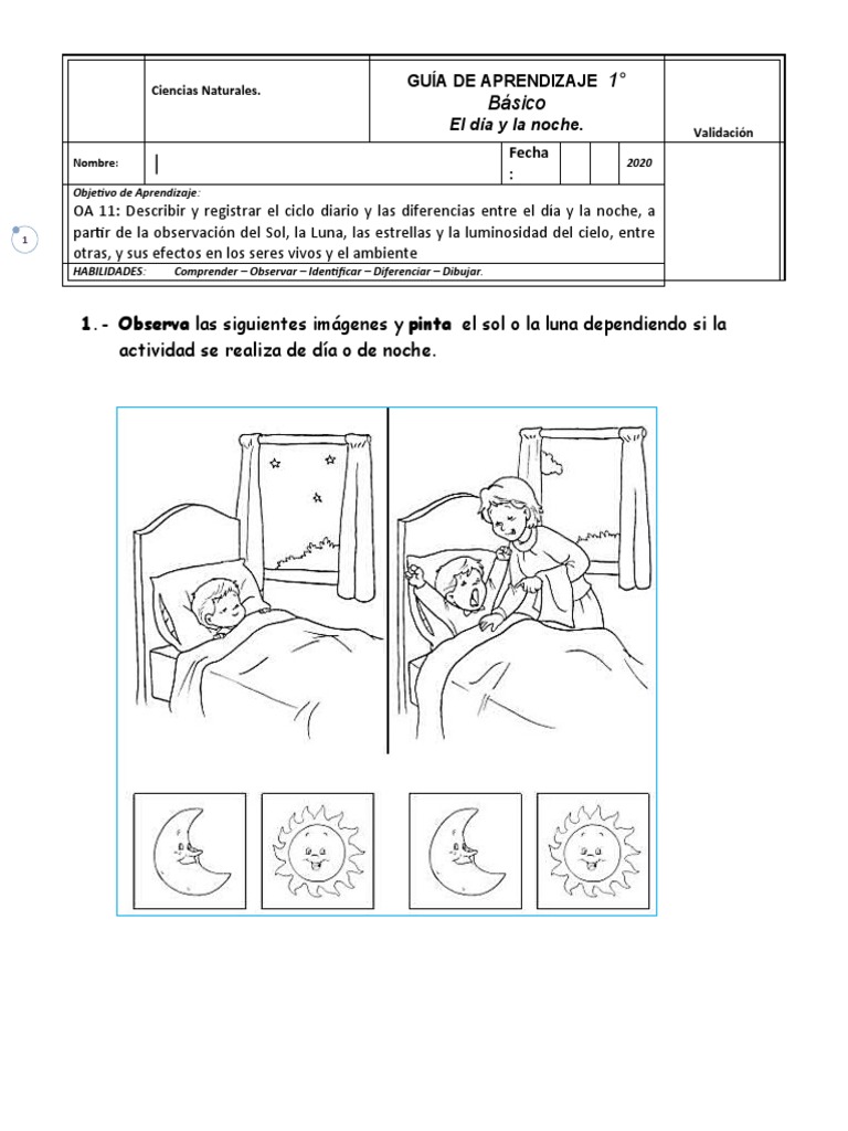 Ciencias 1° El Día y La Noche. | PDF