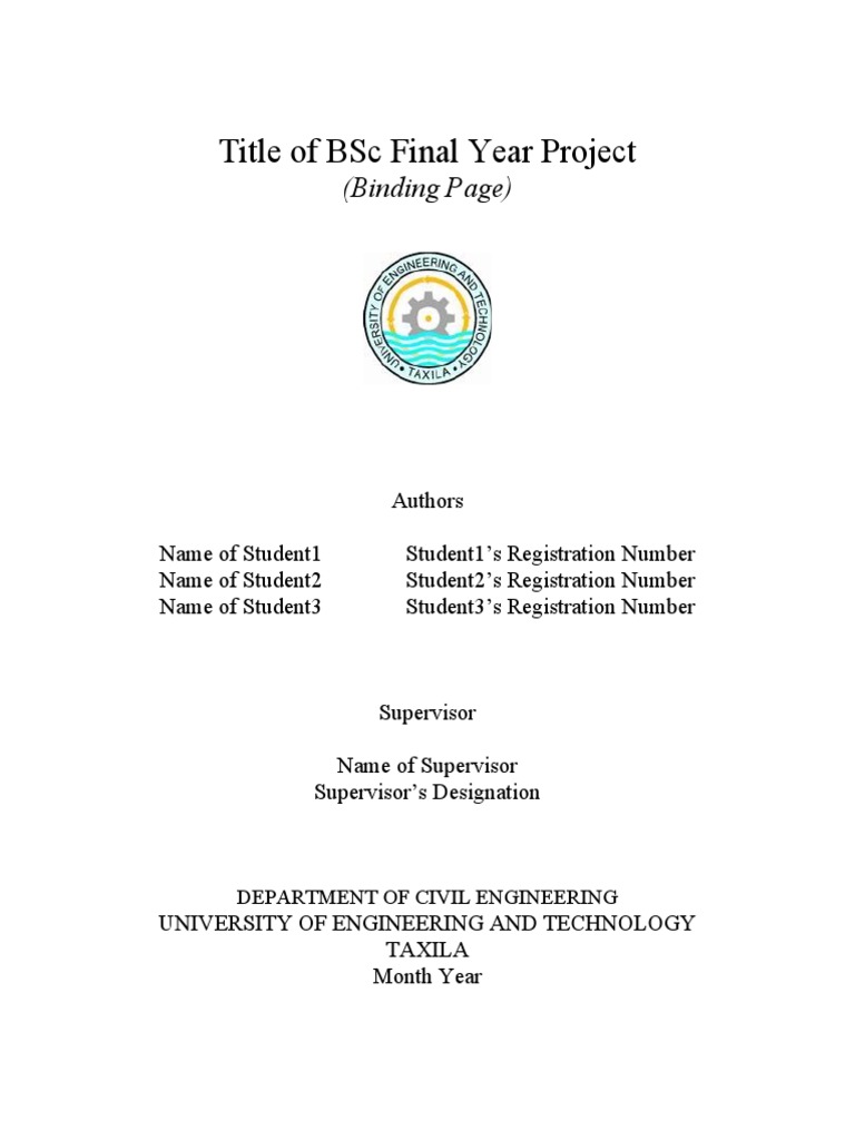 Title of BSC Final Year Project: (Binding Page) | Download Free PDF ...