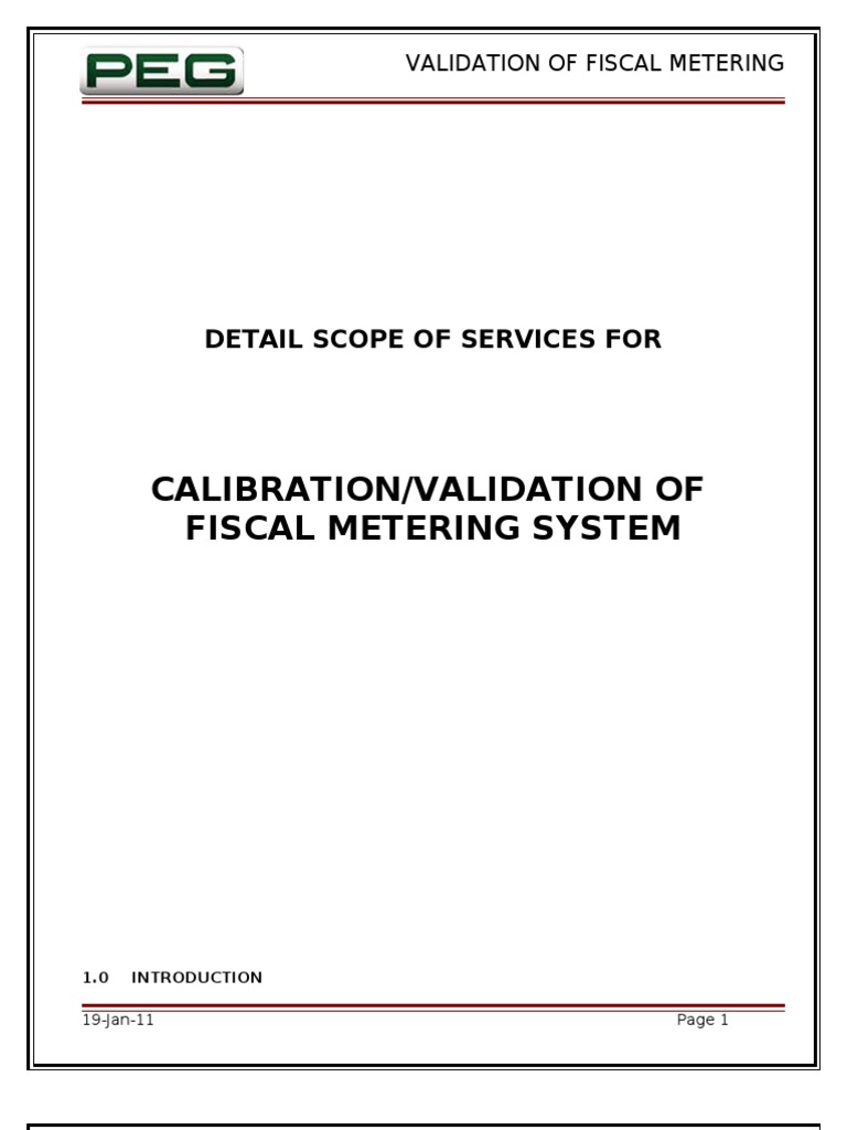 Validation of Fiscal Metering System | PDF | Calibration | Verification ...