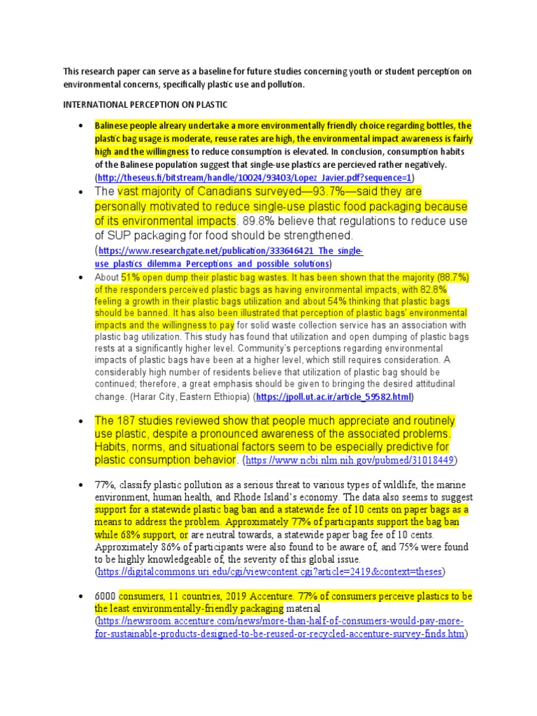 RRL Notes | Download Free PDF | Plastic | Attitude (Psychology)