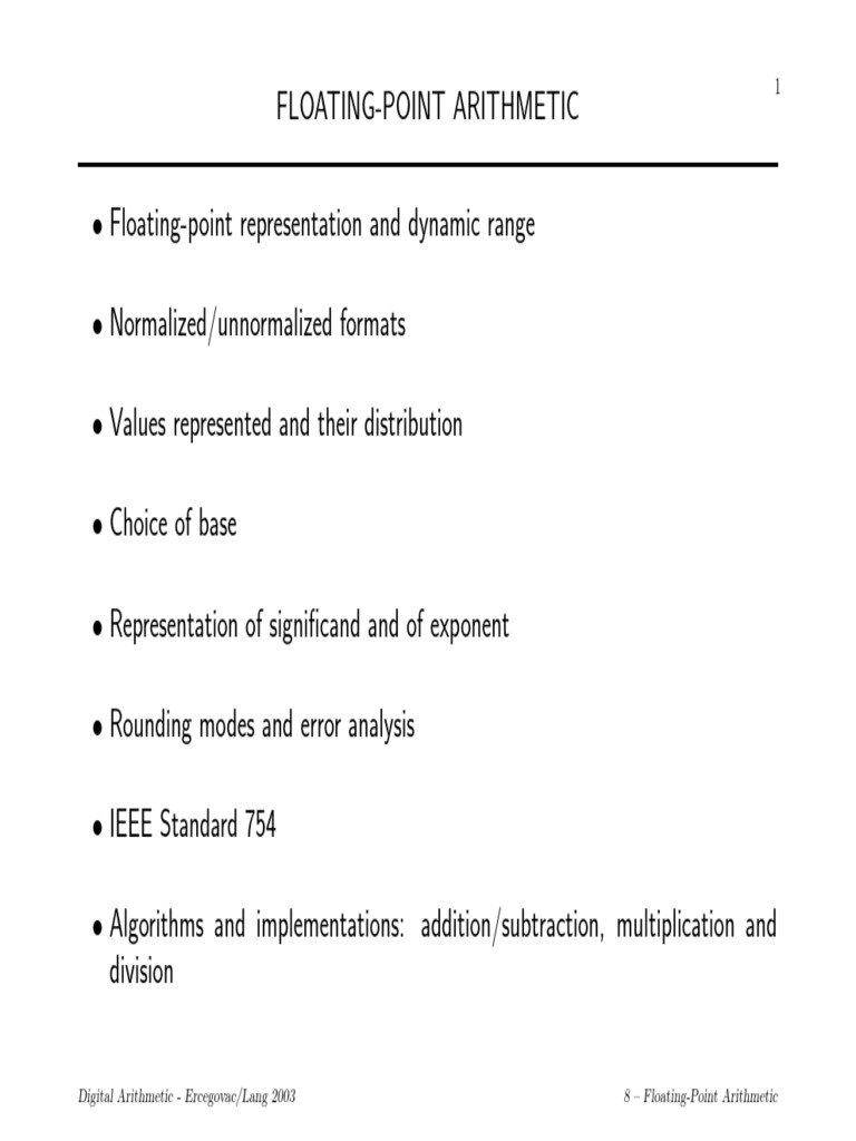 Floating-Point Arithmetic PDF | PDF | Rounding | Arithmetic