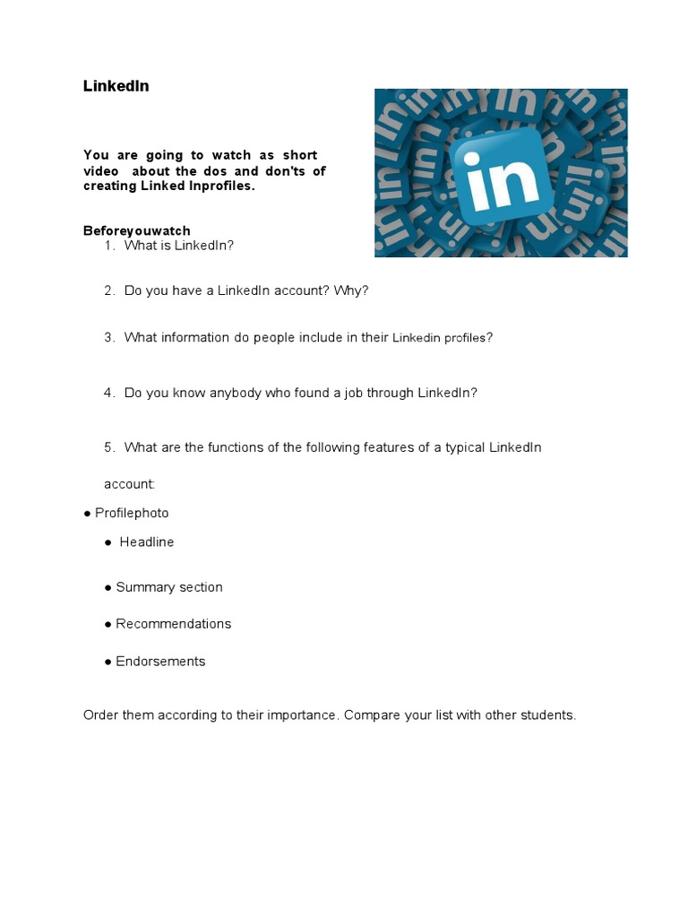 LinkedIn Lesson Plan | PDF
