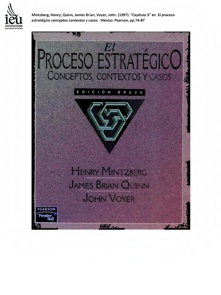 11) Mintzberg, Henry Quinn, James Brian Voyer, John. (1997) - Capítulo ...