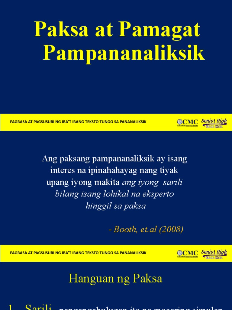 Paksa at Pamagat-Pampananaliksik | PDF