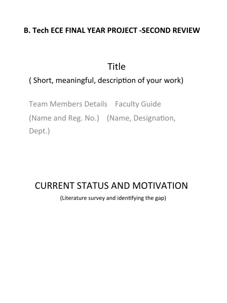 Title: B. Tech Ece Final Year Project - Second Review | PDF