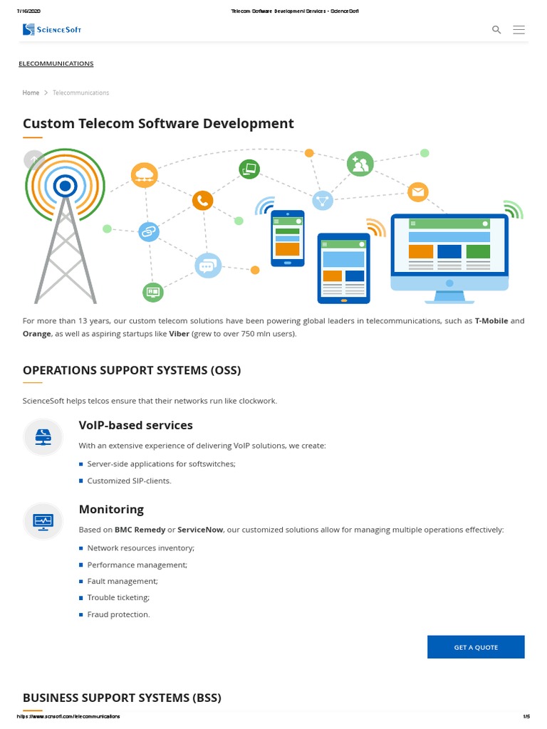 Telecom Software Development Services - ScienceSoft | PDF | Mobile App | Analytics