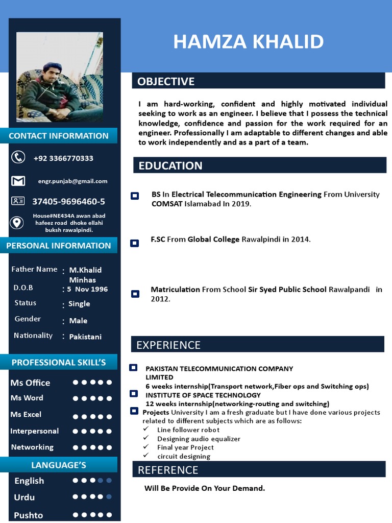 Hamza Khalid: Objective | PDF