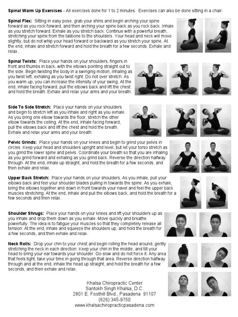 Spinal Yoga Warm Up Exercises | PDF | Breathing | Pelvis