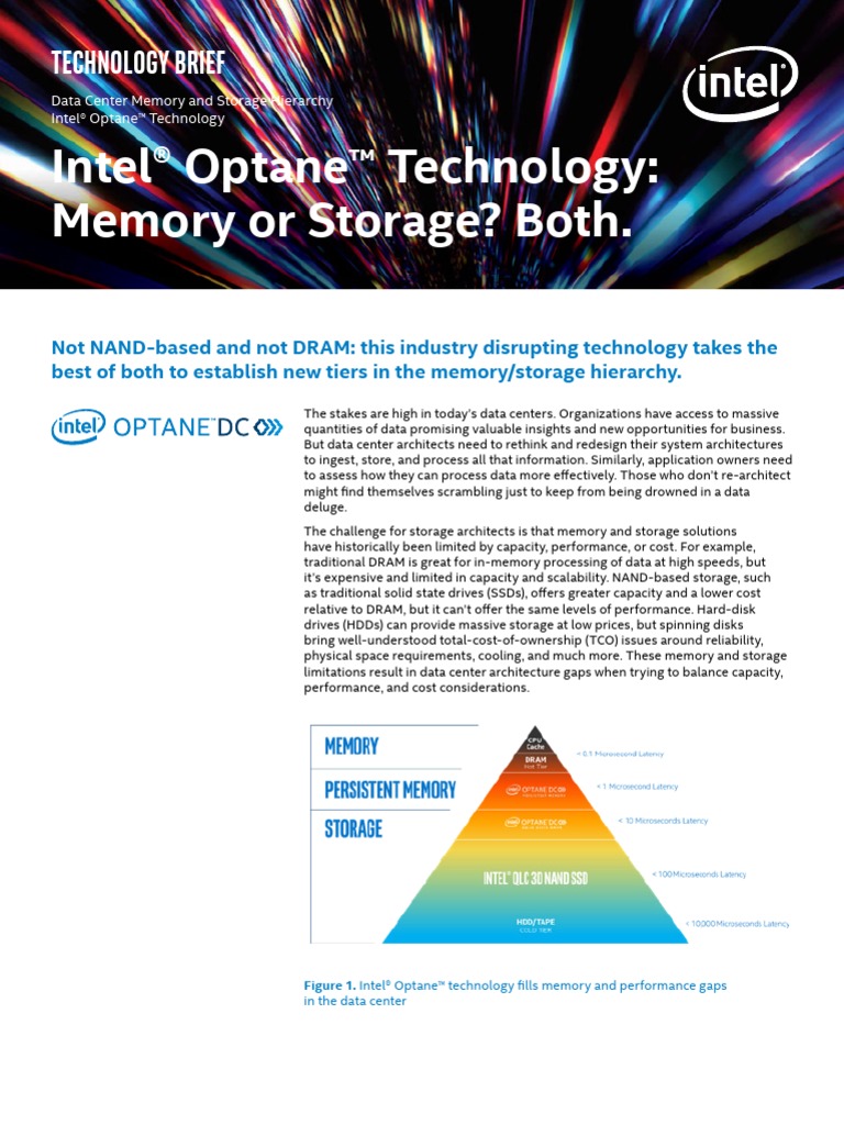Intel® Optane™ Technology: Memory or Storage? Both | PDF | Solid State ...