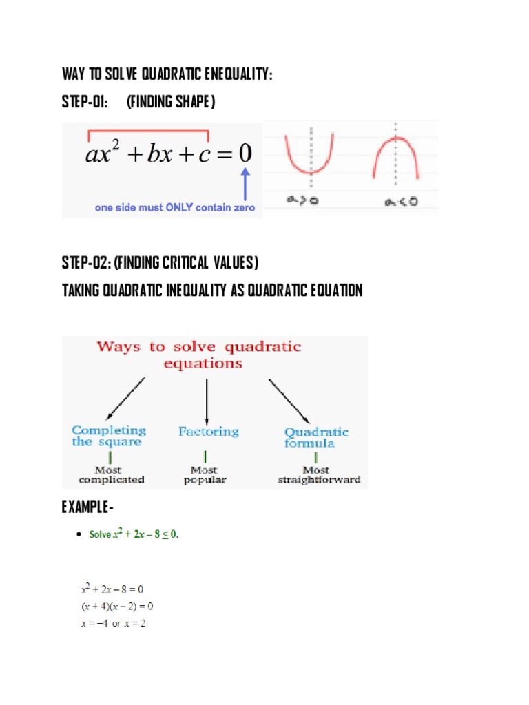 Solving Quadratic Inequalities Guide | PDF | Teaching Methods & Materials