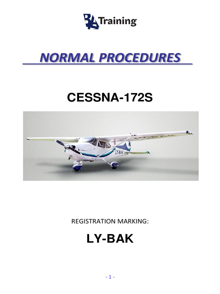 Normal Procedures: CESSNA-172S | PDF | Flap (Aeronautics) | Airspeed