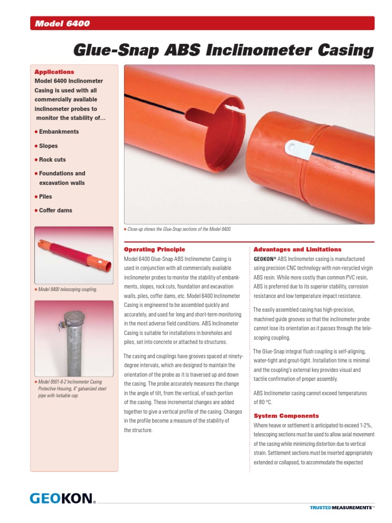 6400 ABS Inclinometer Casing | PDF | Deep Foundation | Pipe (Fluid ...