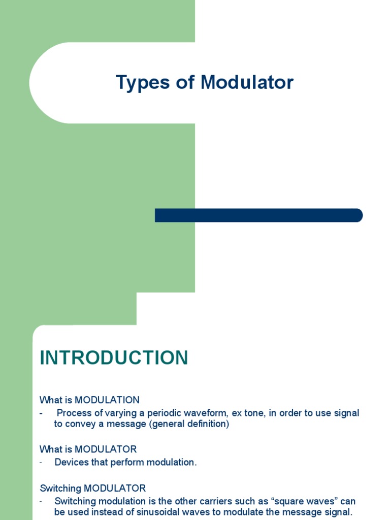 Types of Modulator | PDF | Modulation | Diode