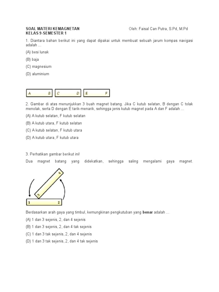Soal Fisika Kelas 9-KEMAGNETAN | PDF