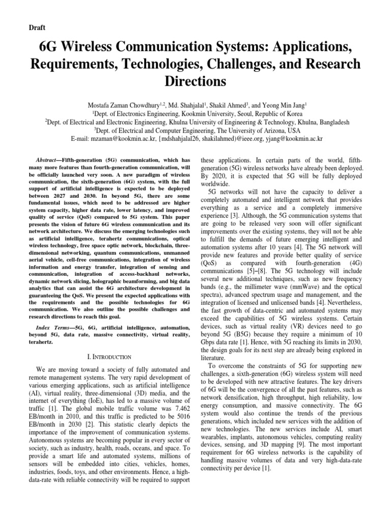 6G Wireless: Future Tech & Challenges | PDF | Augmented Reality ...