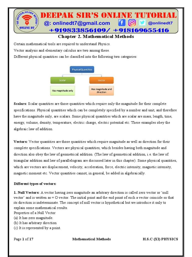Chapter 2. Mathematical Methods | PDF | Euclidean Vector | Integral