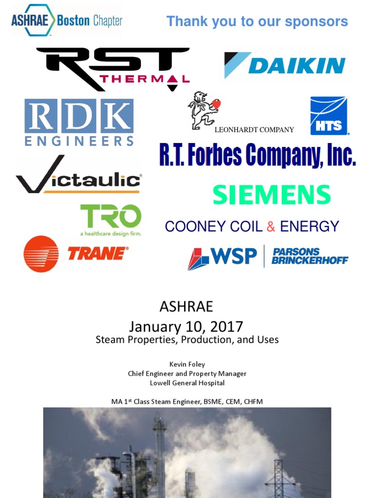 2017-01-10 ASHRAE Presentation - Rev1 | PDF | Steam | Boiler