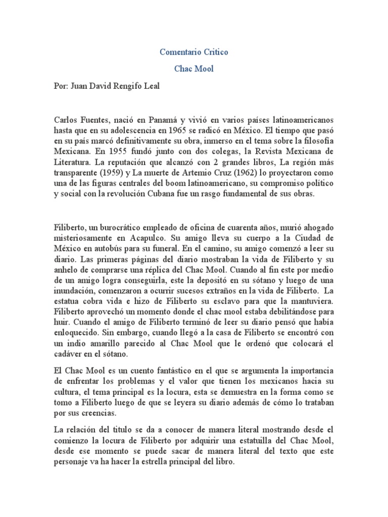 Carlos Fuentes Chac Mool | PDF | México