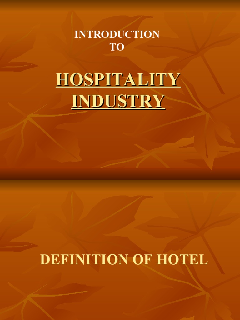 Introduction To Hospitality Industry | PDF