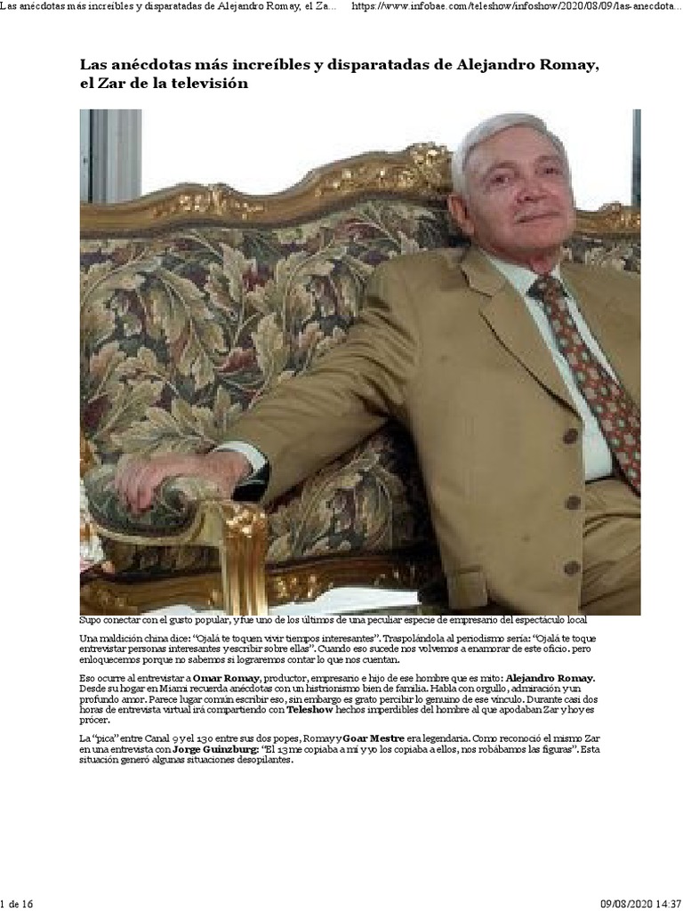 Alejandro Romay | PDF | Argentina | Entretenimiento (general)