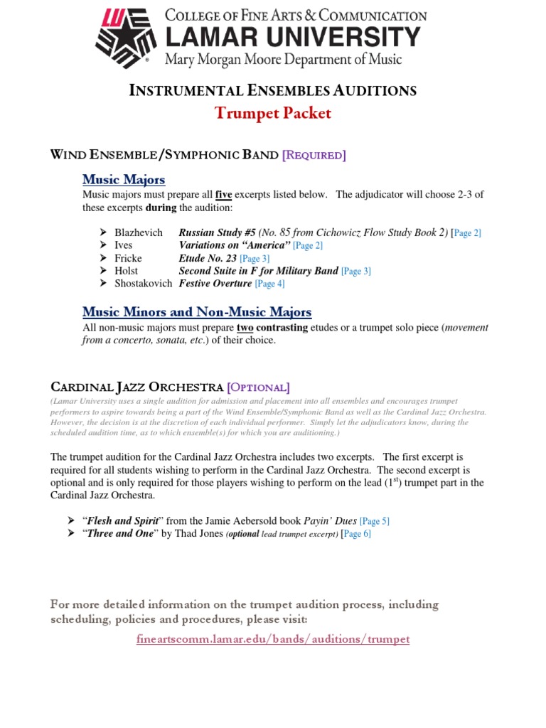 Trumpet-Audition - Packet Venezuela | PDF