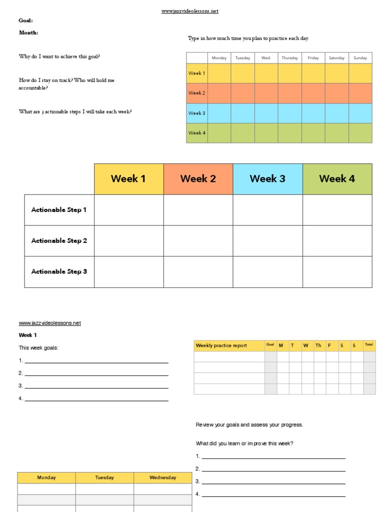 Week 1 Week 2 Week 3 Week 4: Actionable Step 1 | PDF