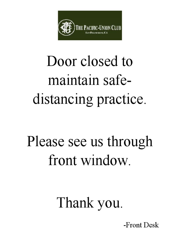Front Desk Safety Notice | PDF