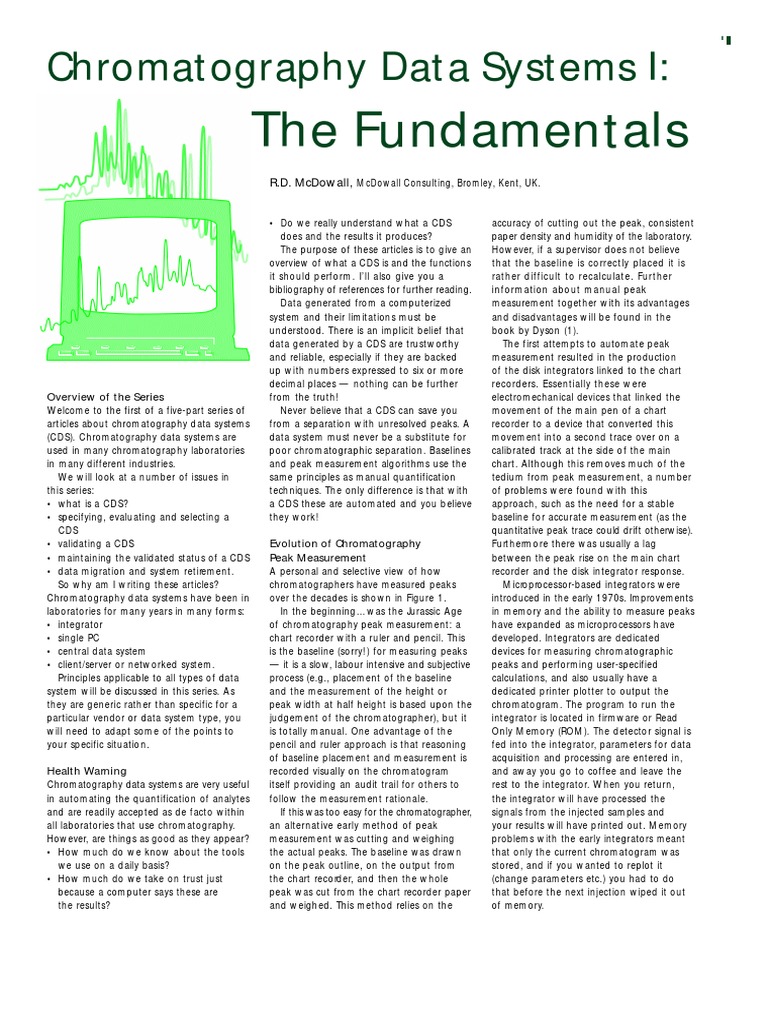 The Fundamentals: Chromatography Data Systems I | Download Free PDF ...
