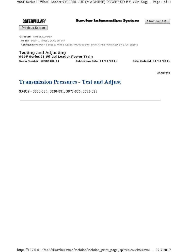 Transmission Pressures - Test and Adjust | PDF | Transmission ...