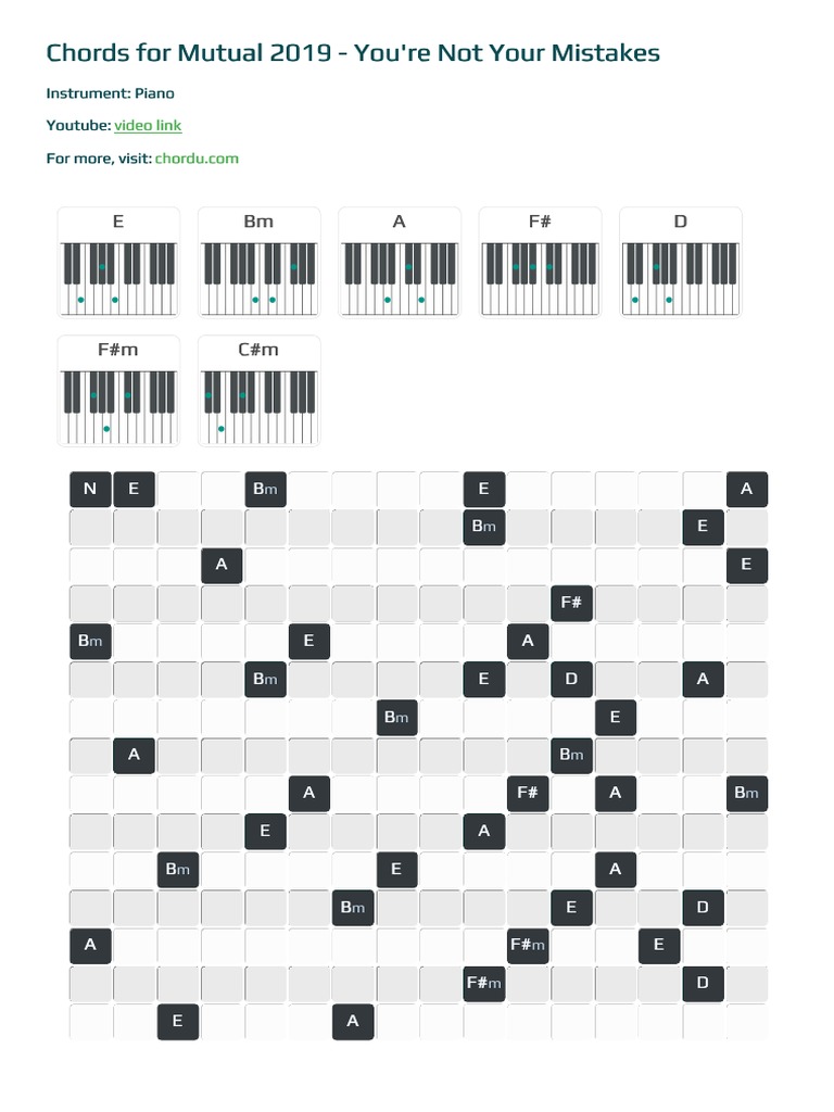 Chordu Piano Chords Mutual 2019 You Re Not Your Mistakes Chordsheet Id - I1RBYOjmdlc | PDF ...