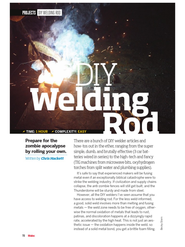 Hackett Diy Welding Rod MAKE Magazine Article | PDF | Sodium Hydroxide ...