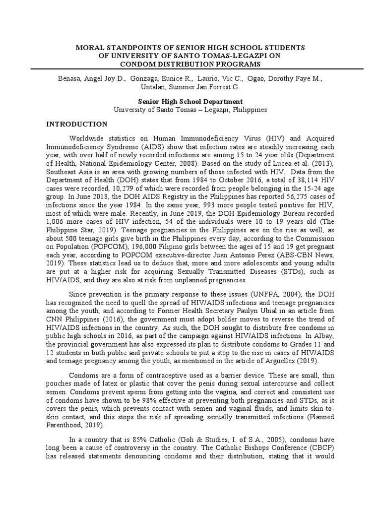 Moral Standpoints of Senior High School Students of University of Santo ...