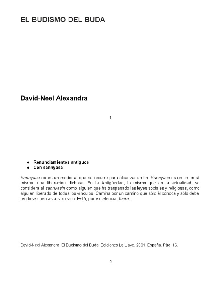 David Neel Alexandra El Budismo de Buda | PDF | Nirvana | Gautama Buddha