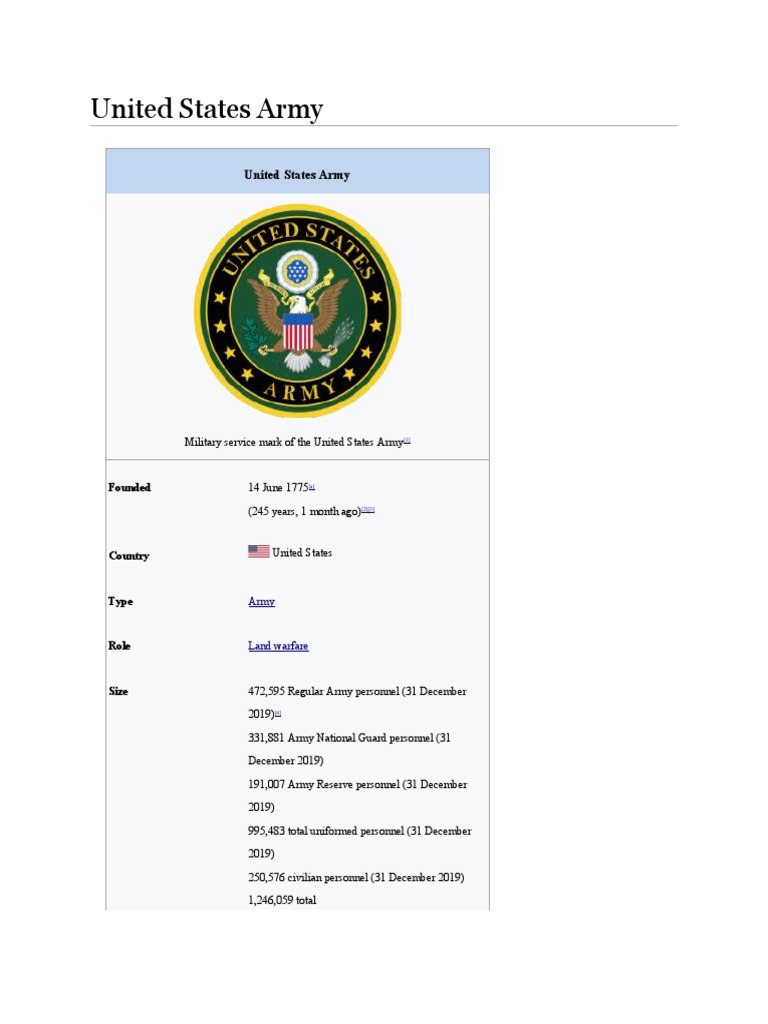 United States Army | PDF | United States Army | Army