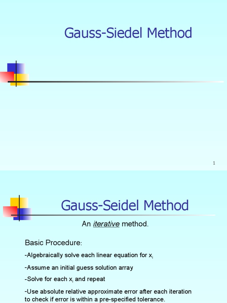 Gauss-Siedel Method | PDF | Theoretical Computer Science | Mathematical ...