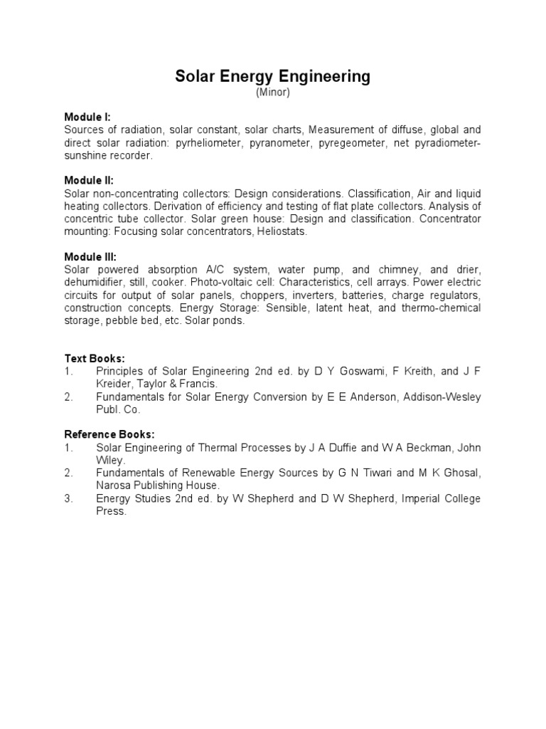 Solar Energy Engineering | PDF