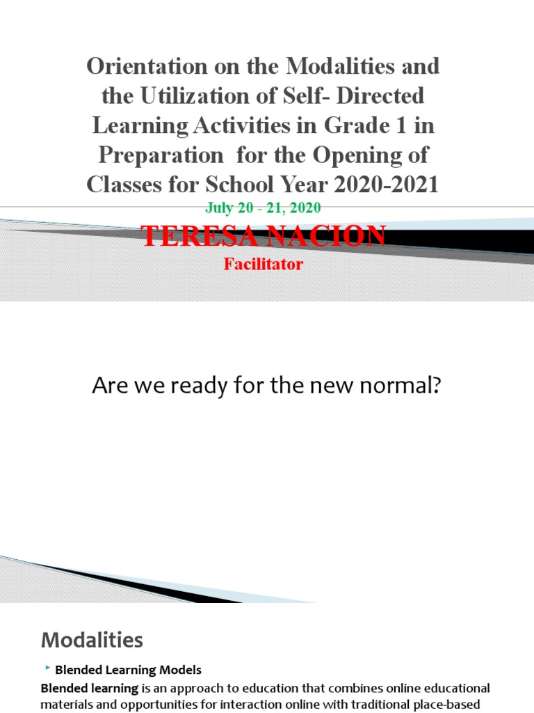 Grade 1 Orientation On The Opening of Classes 2020. FINAL | PDF ...