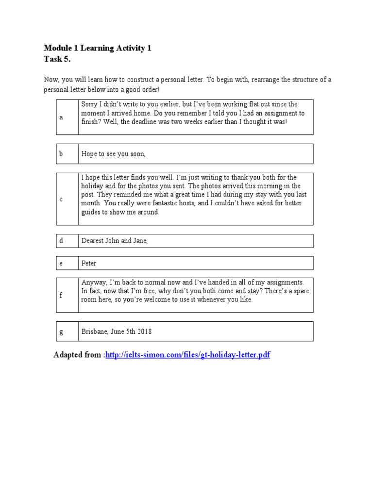 Learning Activity 1 Task 5 | PDF