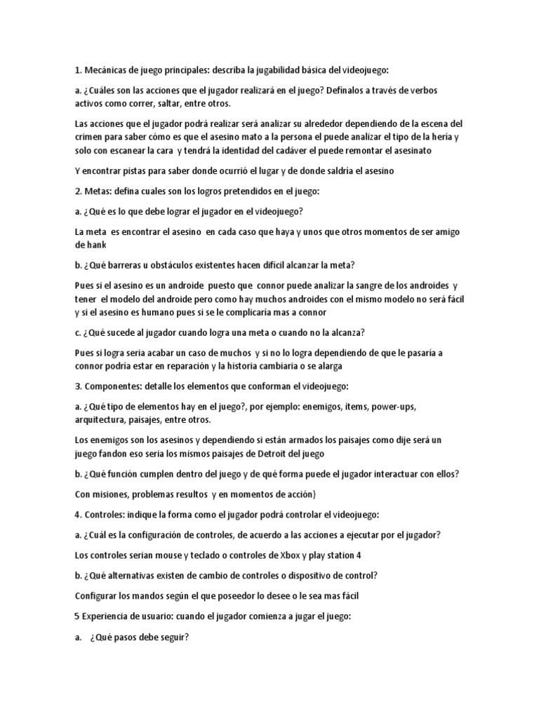 Level Design Document PDF | PDF | Videojuego Gameplay | Juego de azar