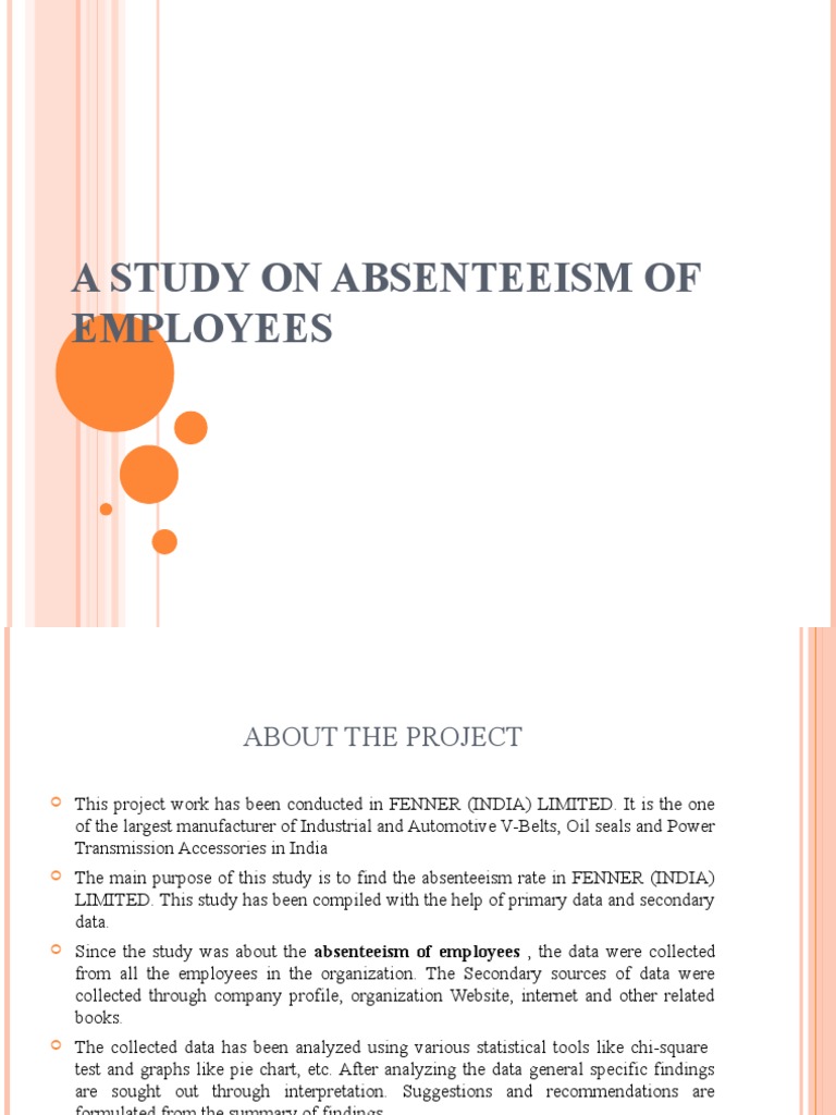 Employee Absenteeism Study at Fenner India | PDF | Business | Sampling ...