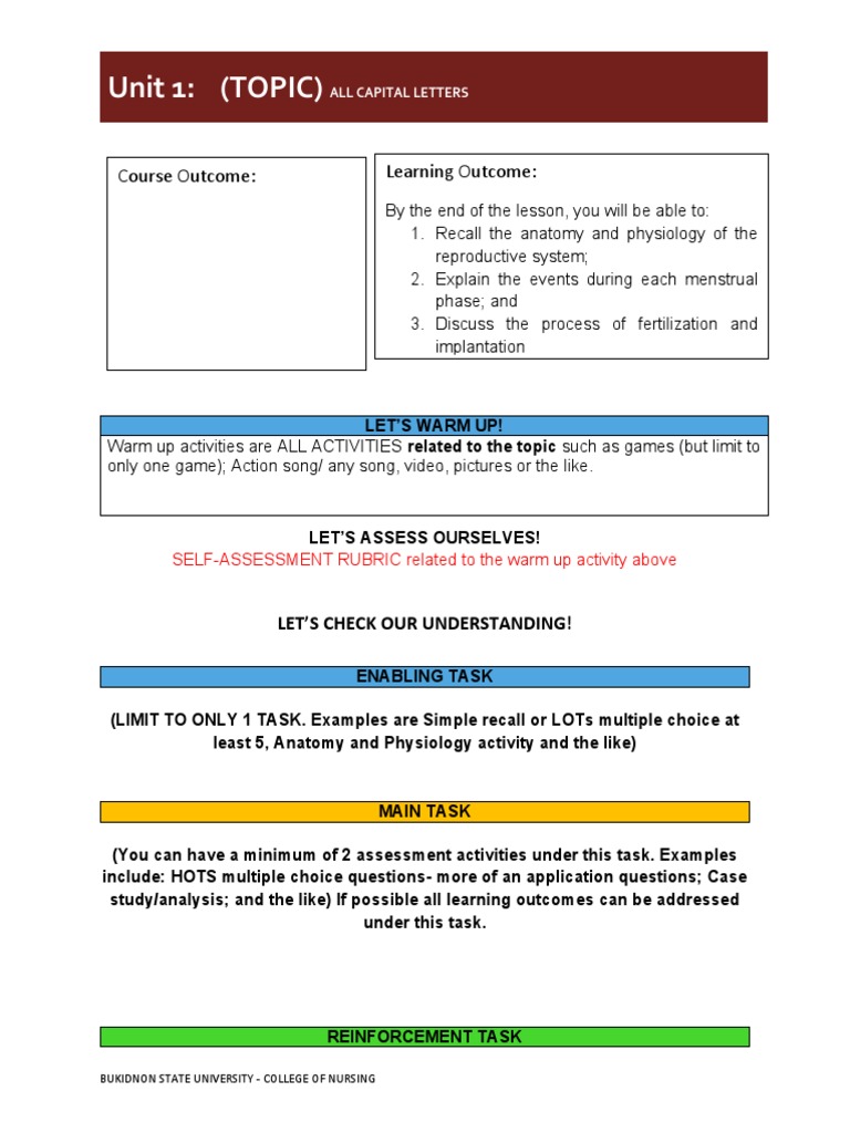 Unit 1: (TOPIC) : Learning Outcome: Course Outcome | PDF | Educational ...