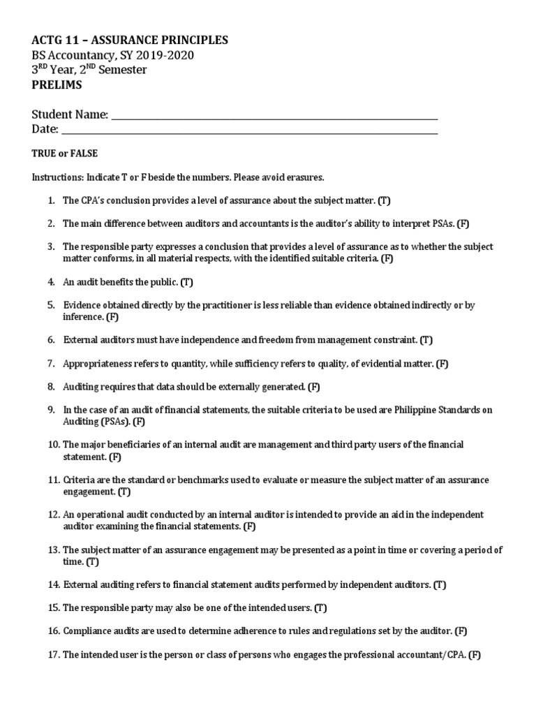 Assurance Principles in Auditing | PDF | Financial Audit | Audit
