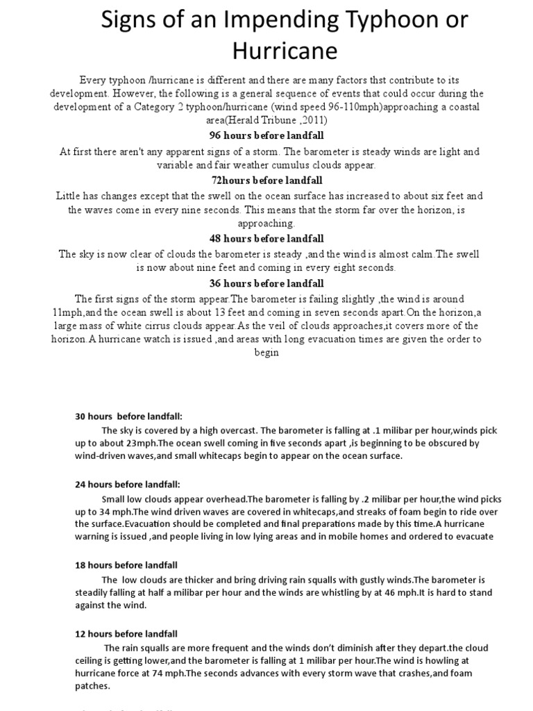 Signs of an Impending Typhoon | PDF | Radar | Tropical Cyclones