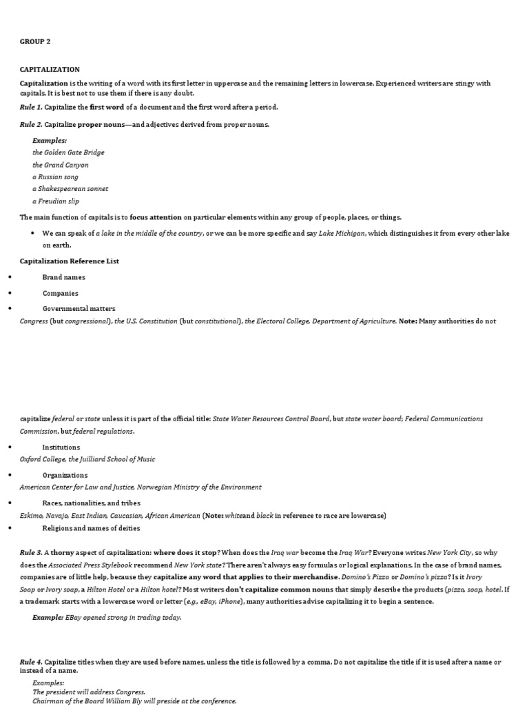 CAPITALIZATION | PDF | Word | Letter Case